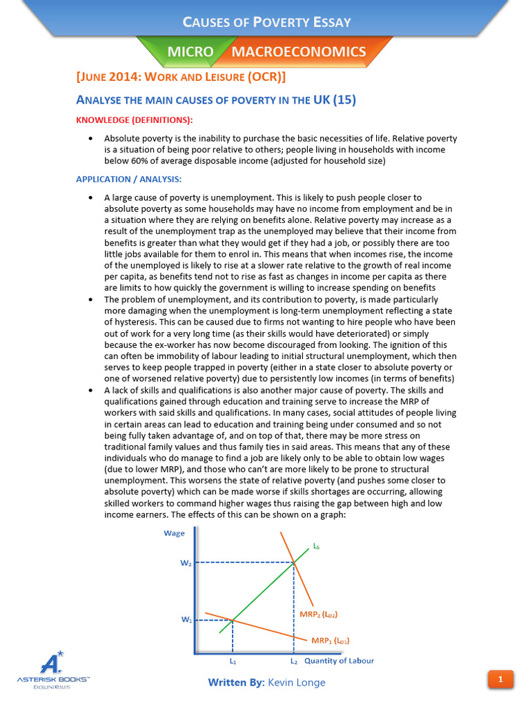 Causes of Poverty (Microeconomic and Macroeconomic) Essay (OCR) | PDF ...