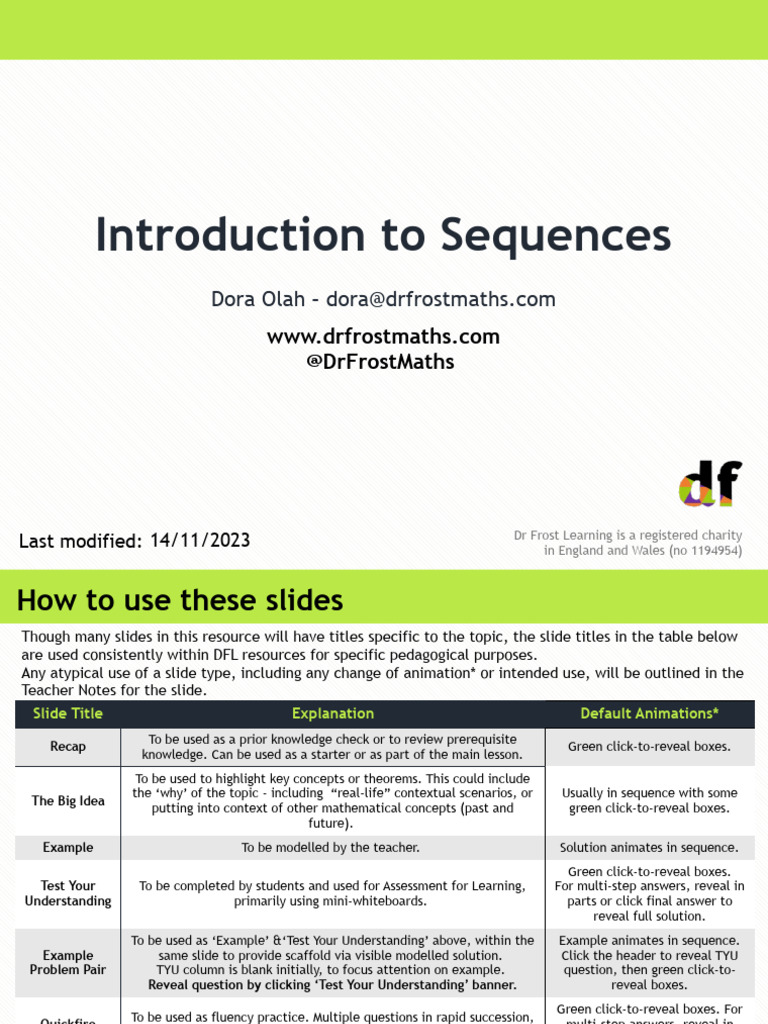 Introduction to Sequences - Lesson | PDF | Numbers | Mathematical Concepts