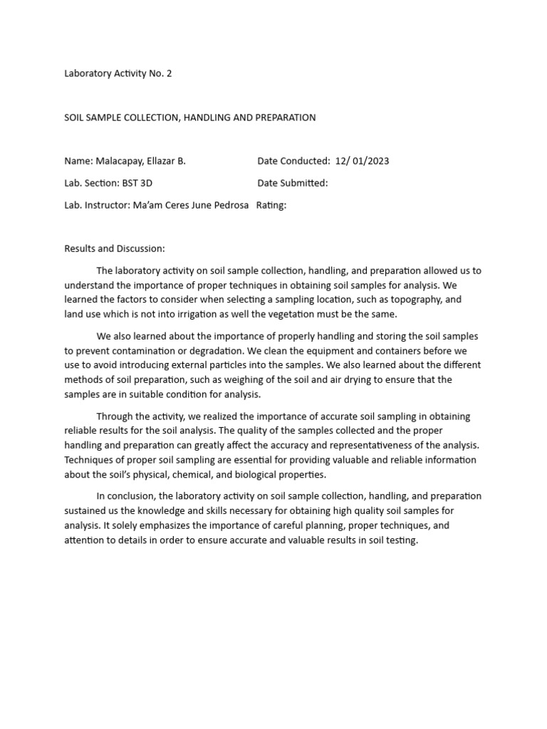 Laboratory Act 2. | Download Free PDF | Soil | Plant Nutrition