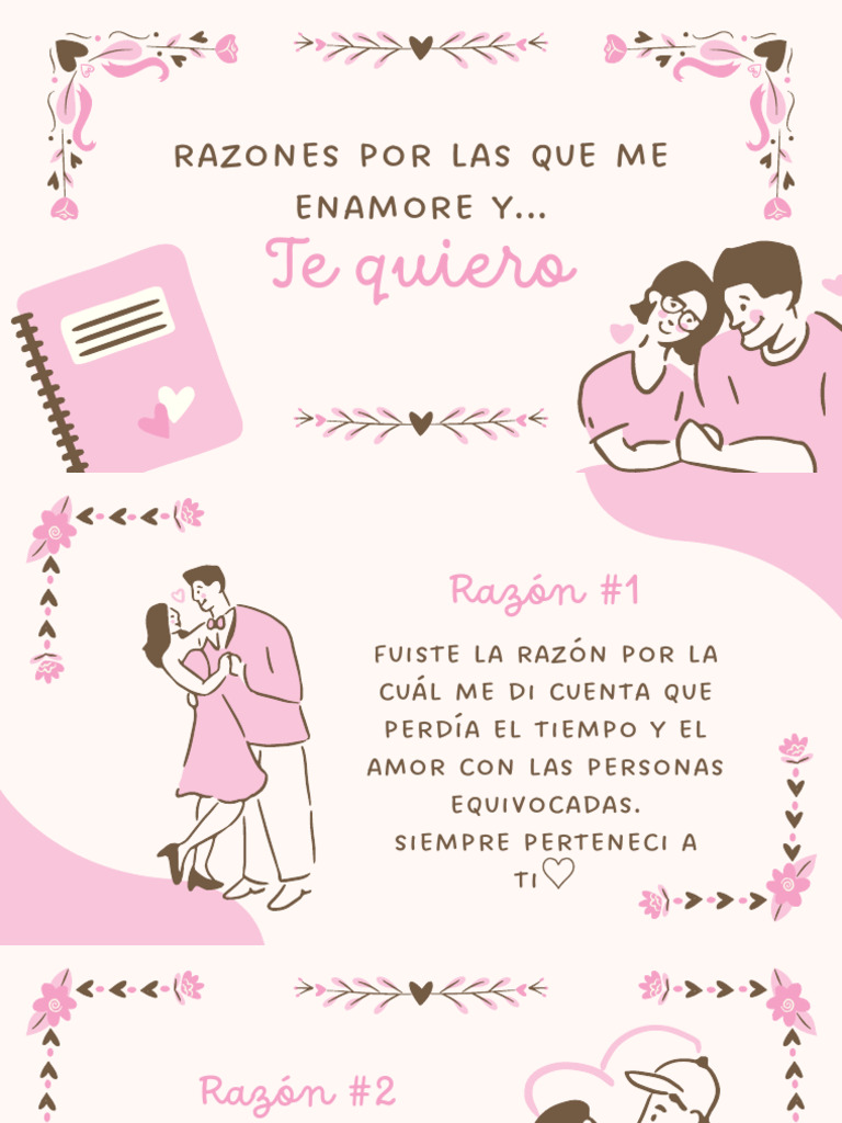 Razones Por Las Cuales Me Enamoré de Ti y Te Quiero ? | PDF