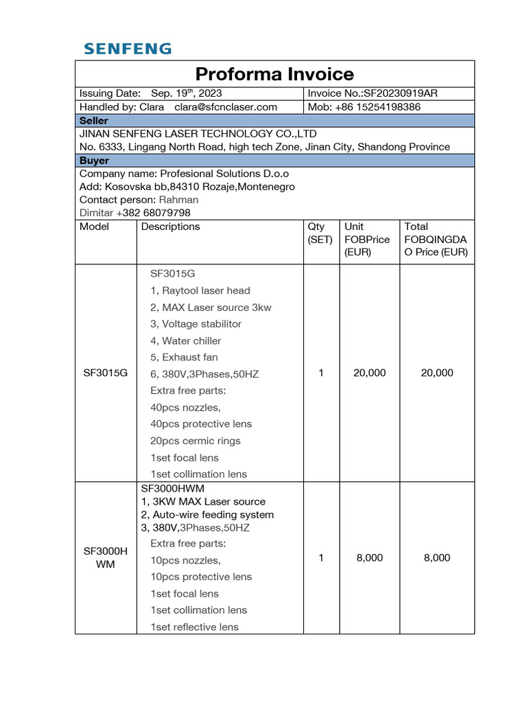 Proforma Cutting+welding | PDF | Technology & Engineering