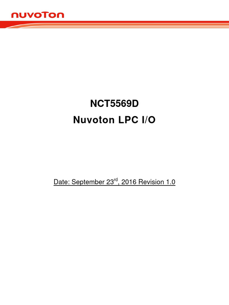 NCT5569D Datasheet V1 0 | PDF | Computer Hardware | Computing