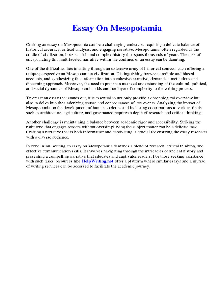 Essay On Mesopotamia | PDF | Critical Thinking | Physical Sciences