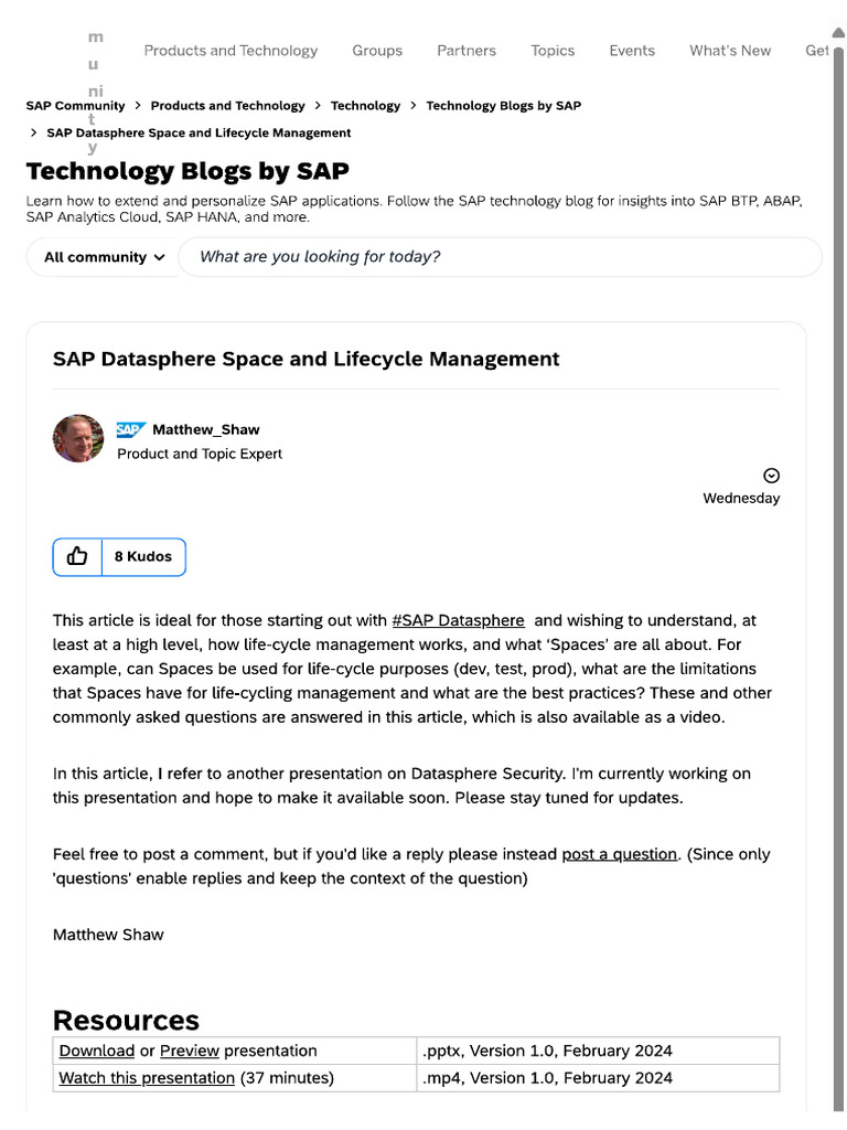 Sap Datasphere Space And Lifecycle Managenet Pdf
