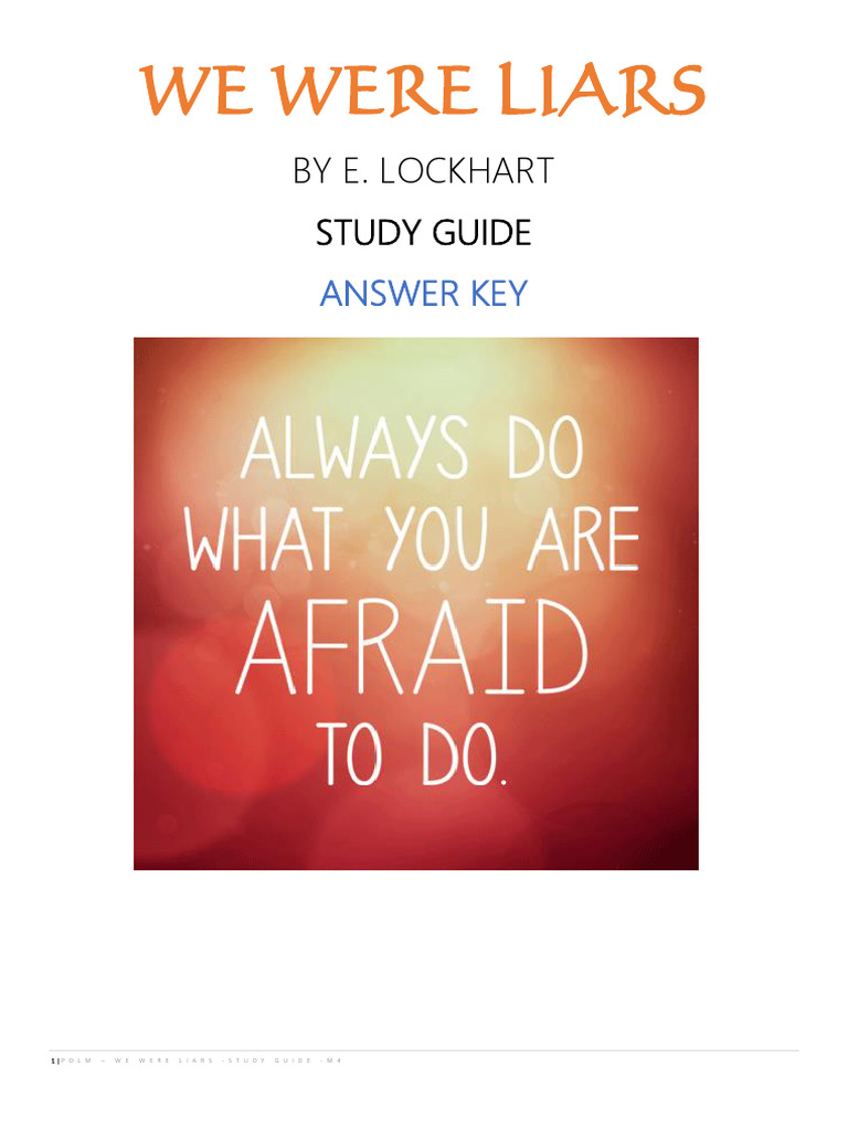 We Were Liars Study Guide & Answers | PDF | General Fiction