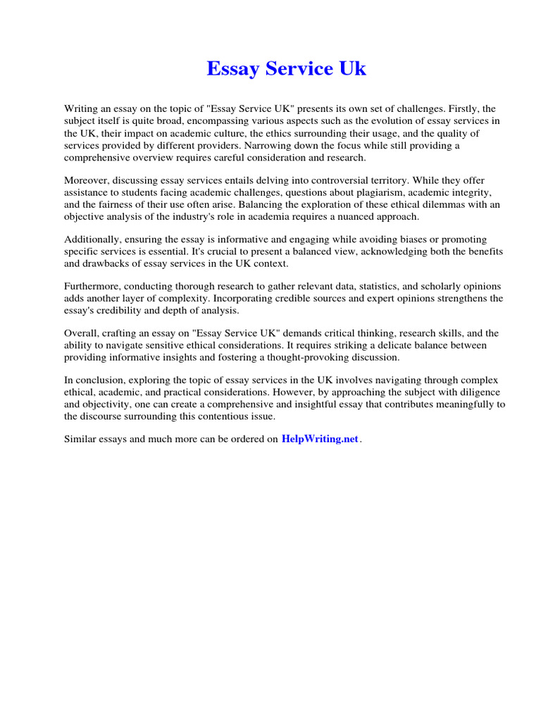Essay Service Uk | PDF | Essays | Pain