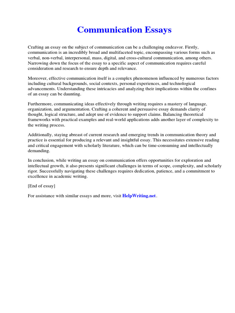 Communication Essays | PDF | Communication | Stocks
