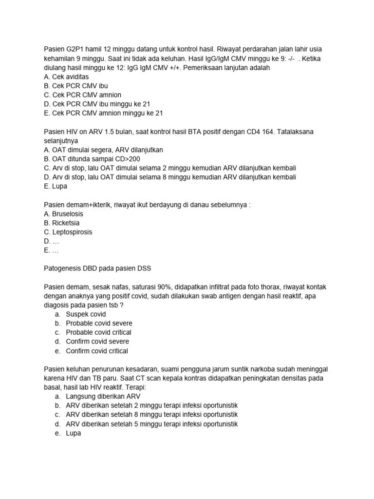 Soal Ingatan Tropik Batch 47 | PDF | Kesehatan Holistik | Sains ...