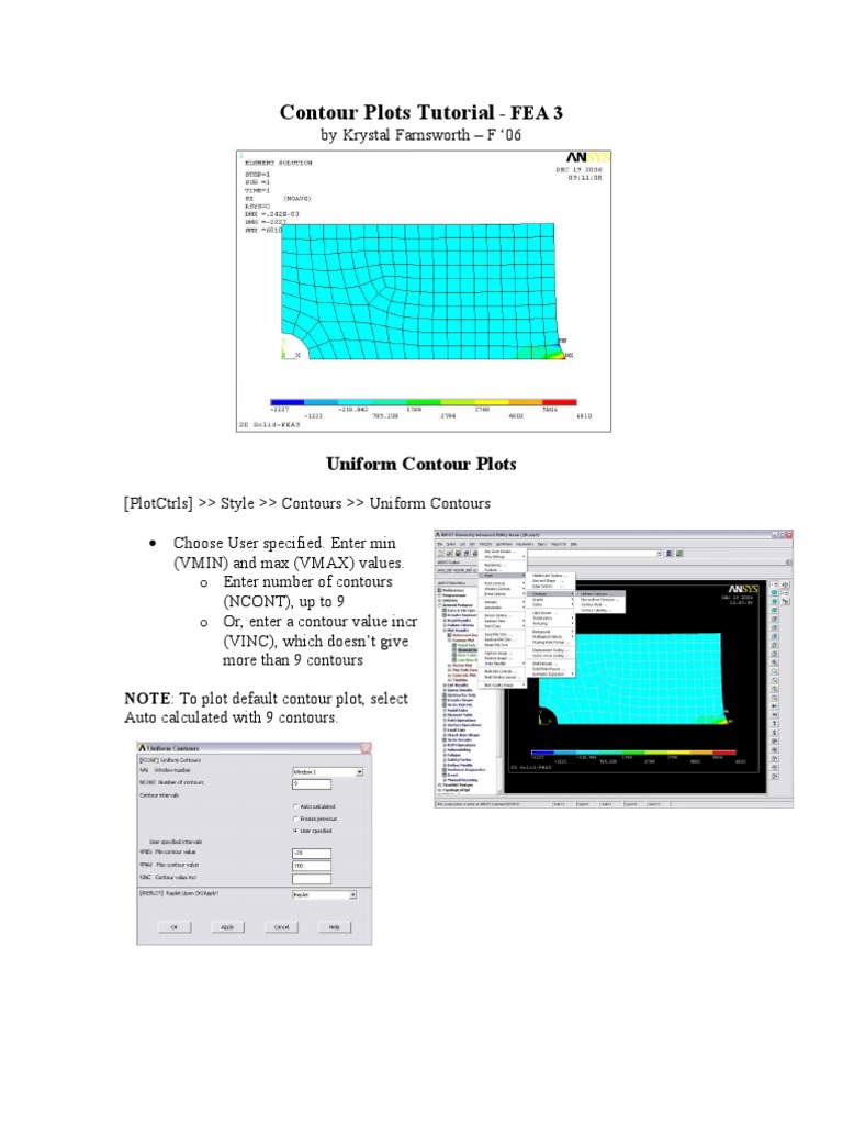 FEA 3: Uniform & Non-Uniform Contour Plots Tutorial | PDF