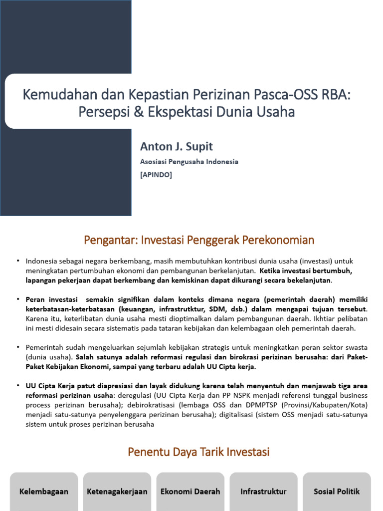 Materi Diskusi Dengan Tema OSS-RBA 2024 | PDF