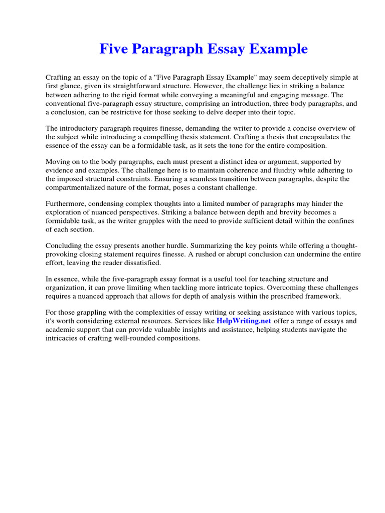 Five Paragraph Essay Example | PDF | Computer Network | Network Switch