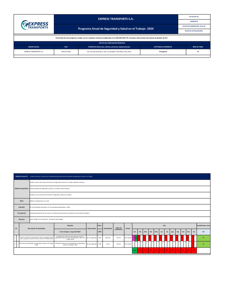 EXT-PR-SST-01-Programa Anual de Seguridad y Salud en El Trabjo - V5.24 ...