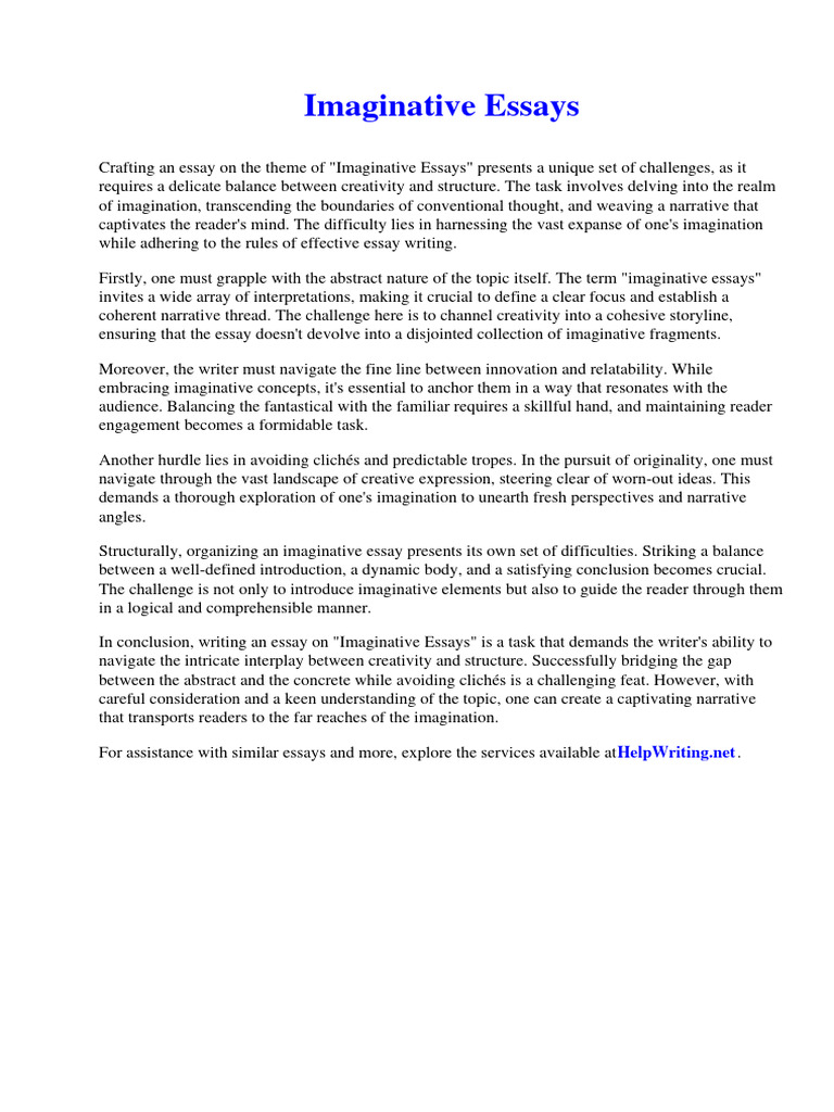 Imaginative Essays | PDF