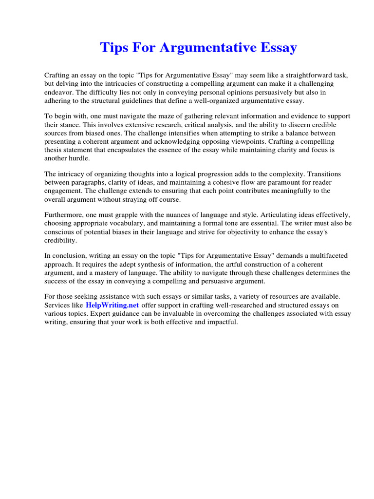 Argumentative Essay Writing Tips | PDF | Essays | American Civil War