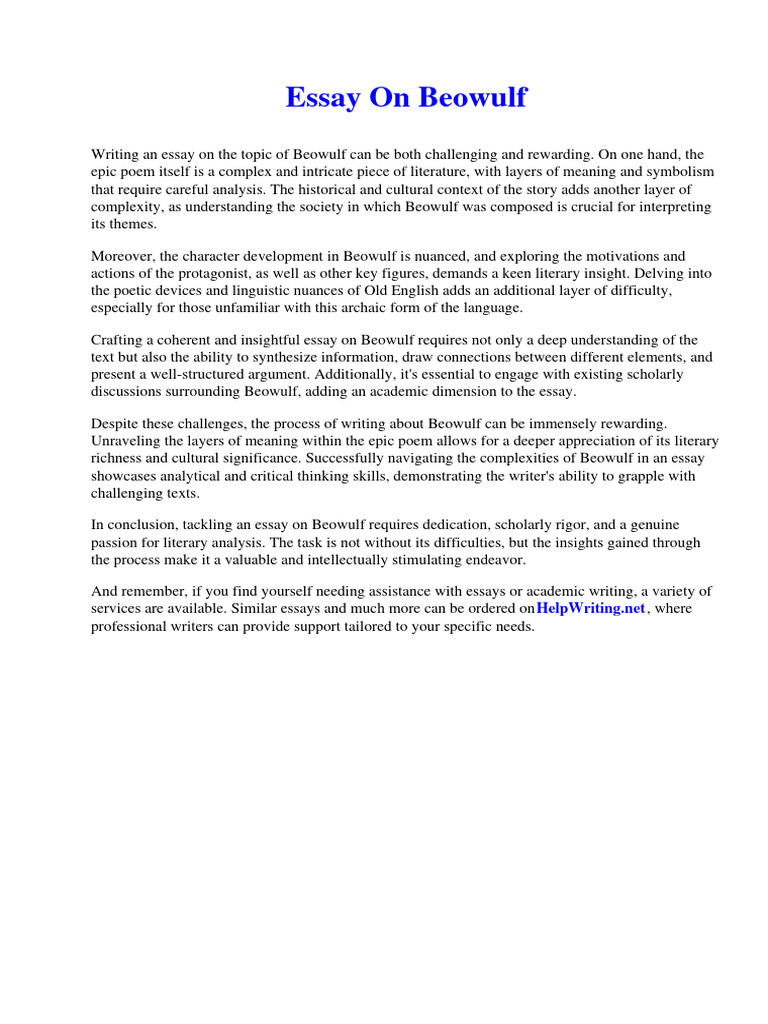 Essay On Beowulf | PDF | René Descartes | Stuttering