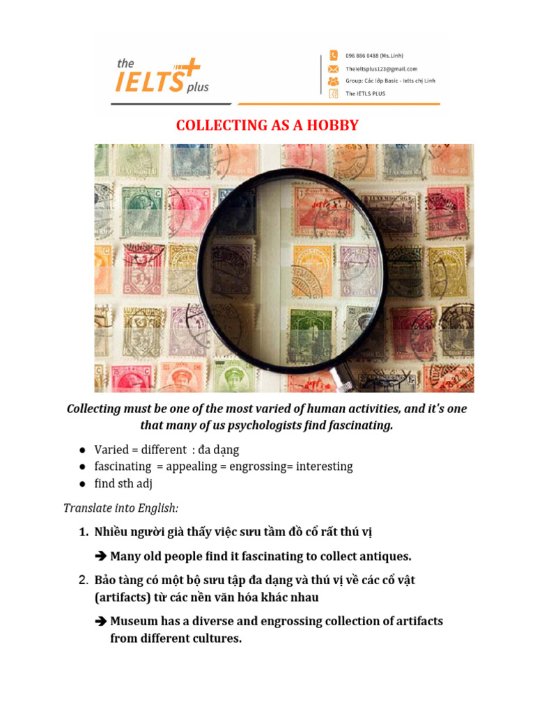 Collecting As A Hobby - Handout | PDF | Collecting | Vietnam