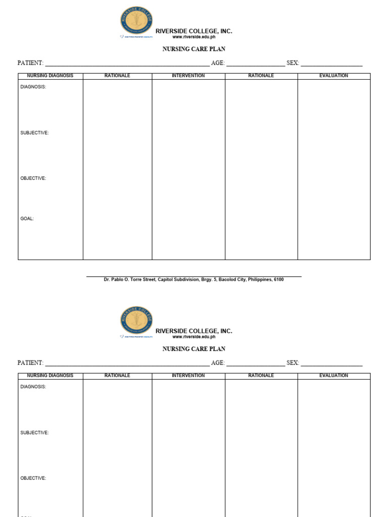Nursing Care Plan Template | PDF
