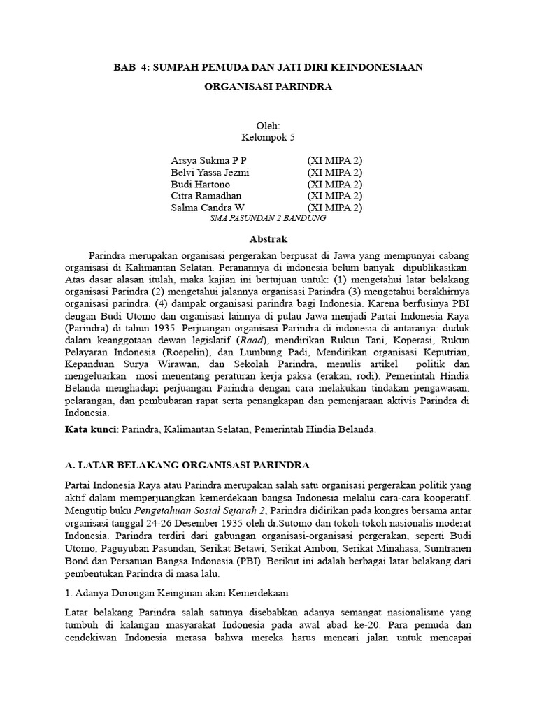 Artikel Organisasi Parindra K5 | PDF | Politik | Ilmu Sosial