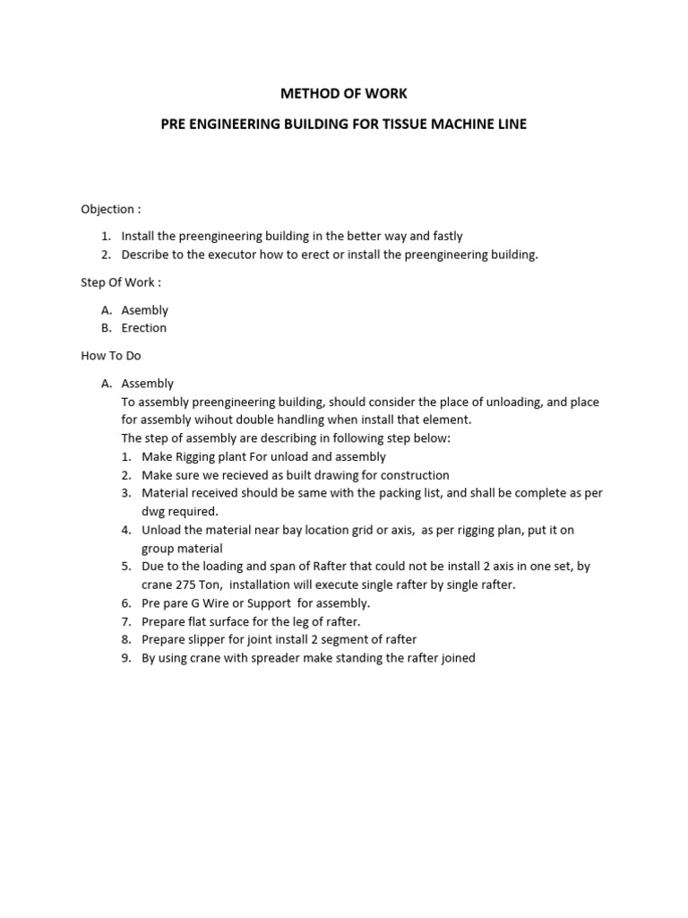 Method of Erection PeB | PDF | Crane (Machine) | Mechanical Engineering