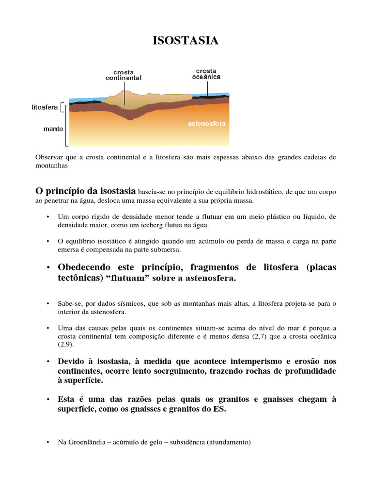 Isostasia e Estruturas em Rochas 1 | PDF | Ciências Sociais | Ciências ...
