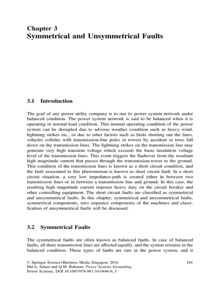 Symmetrical and Unsymmetrical Faults | PDF | Electric Power | Metrology