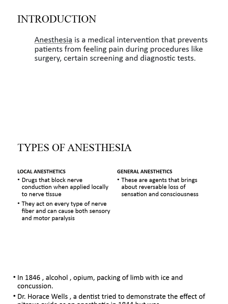 Anesthesia Presentation | Download Free PDF | Anesthesia | Surgery