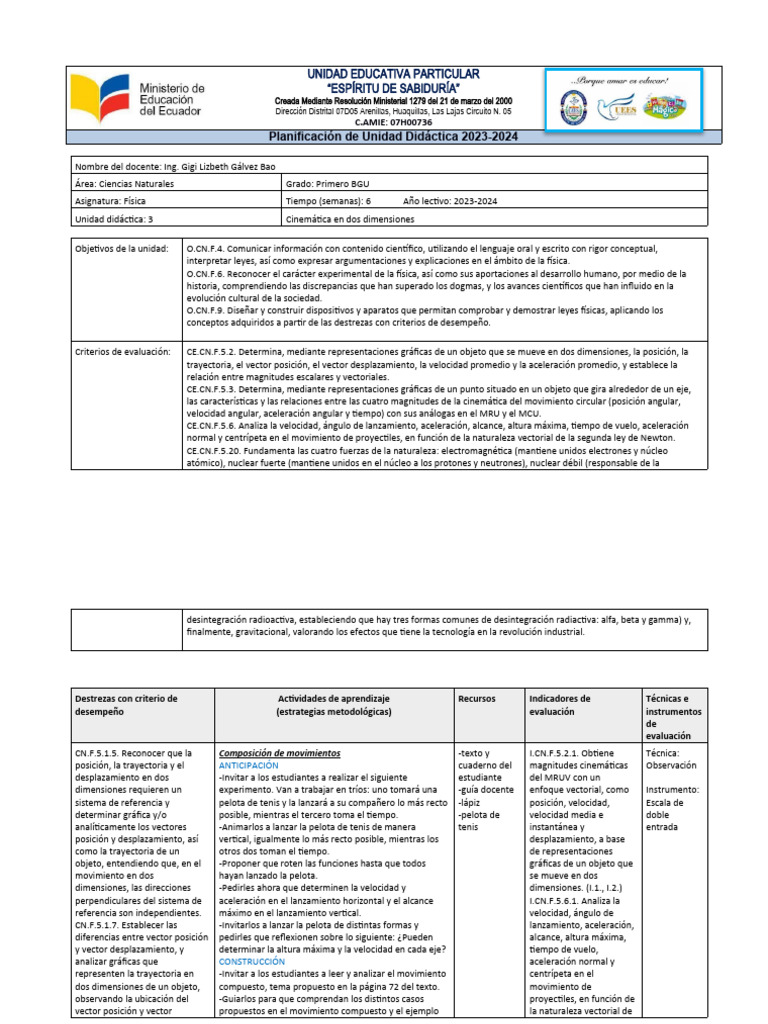 Pud Fisica1 U3 | PDF | Velocidad | Aceleración
