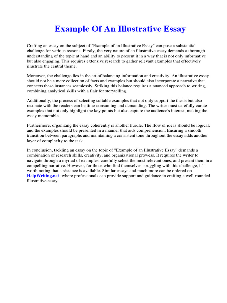 Example of An Illustrative Essay | PDF
