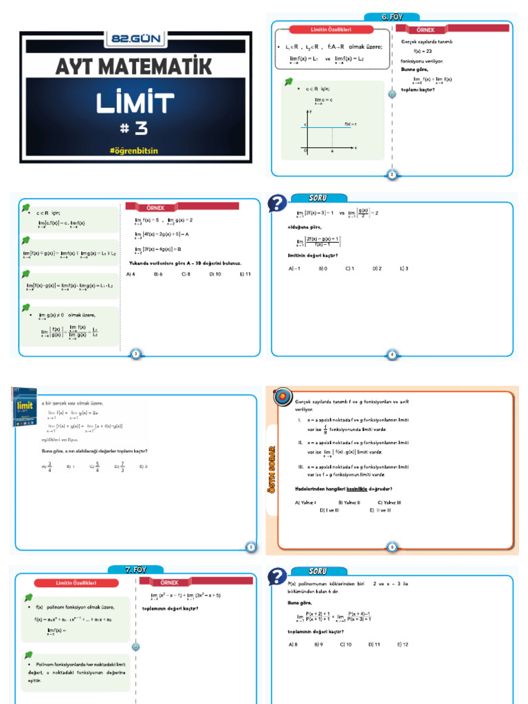 Rehber Matemati̇k Ayt Kampi - Li̇mi̇t - 03 | PDF