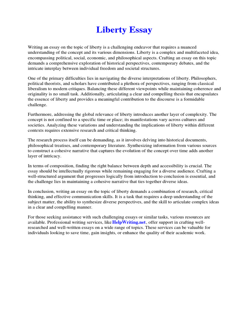 Liberty Essay Pdf
