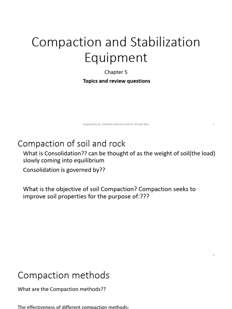 Chapter 5 Compaction and Stabilization Equipment - Students | PDF | Materials