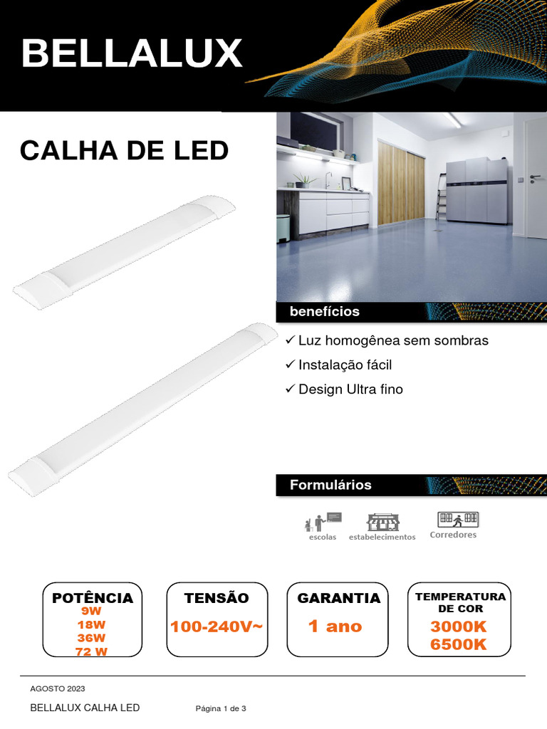 Bellalux® Calha Led - BR | PDF | Diodo emissor de luz | Ciências Físicas