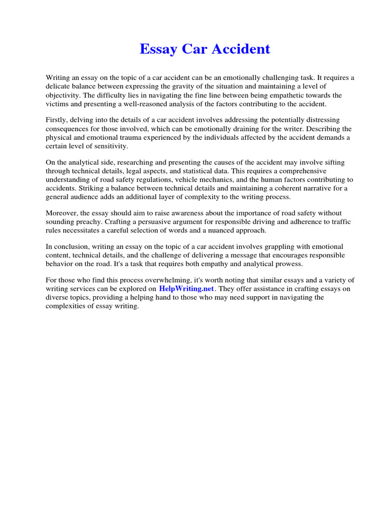 Essay Car Accident | PDF | Matter | Universe