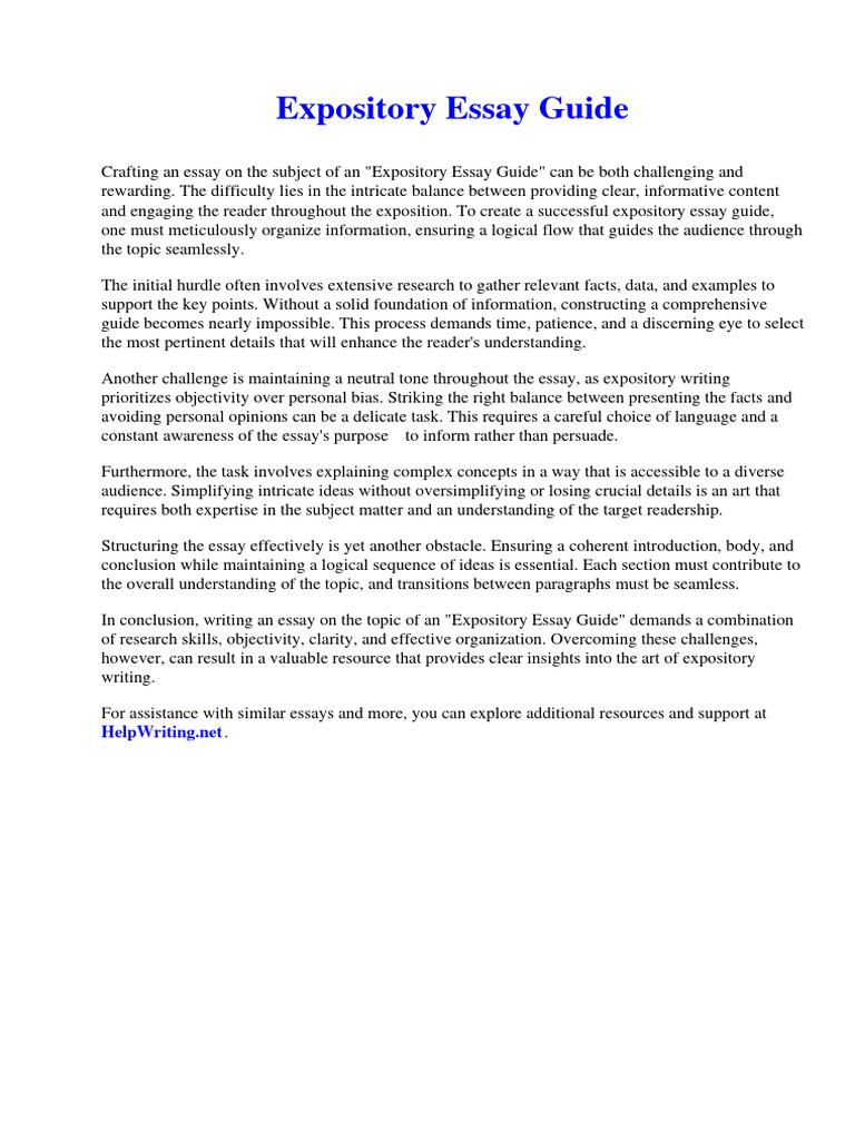 Expository Essay Guide | PDF | Psychological Trauma | Essays