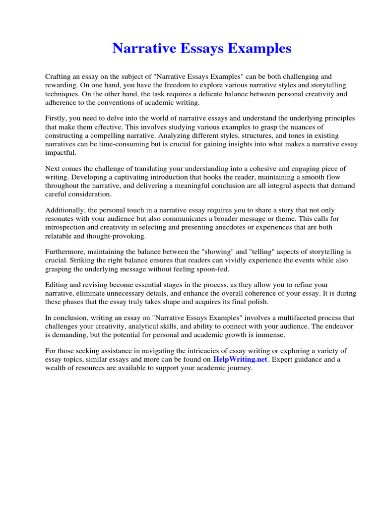 Narrative Essays Examples | PDF | Gel Electrophoresis | Narrative