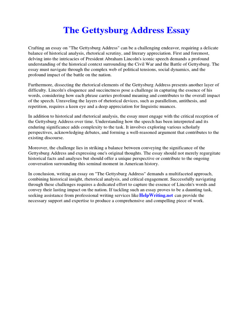 The Gettysburg Address Essay | PDF | Cochise County, Arizona | Folklore ...