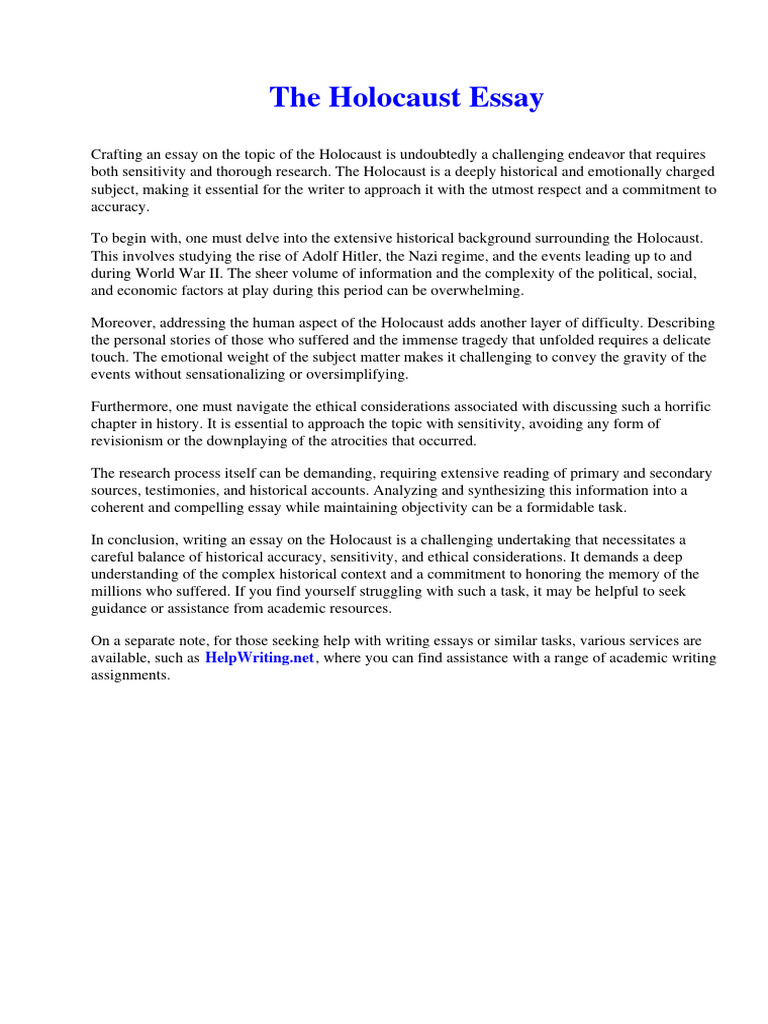 The Holocaust Essay | PDF