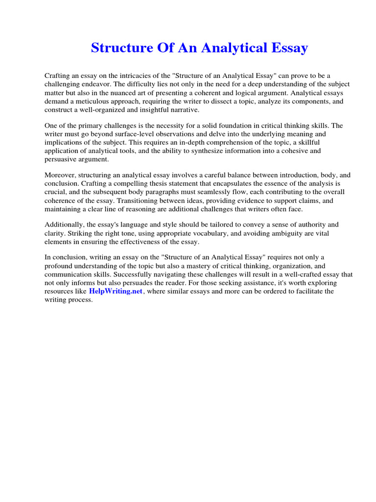 Structure of An Analytical Essay | PDF | Stocks | First French Empire