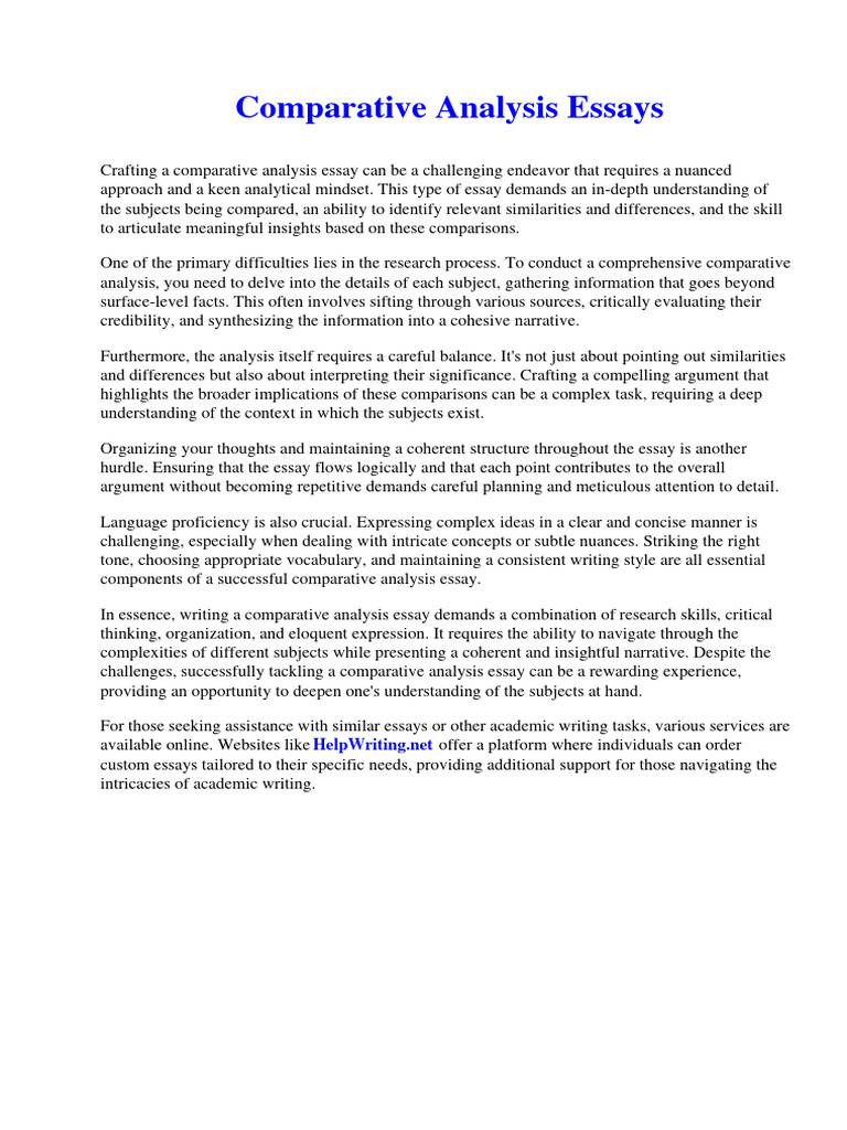 Crafting Comparative Analysis Essays | PDF | Essays | Greece