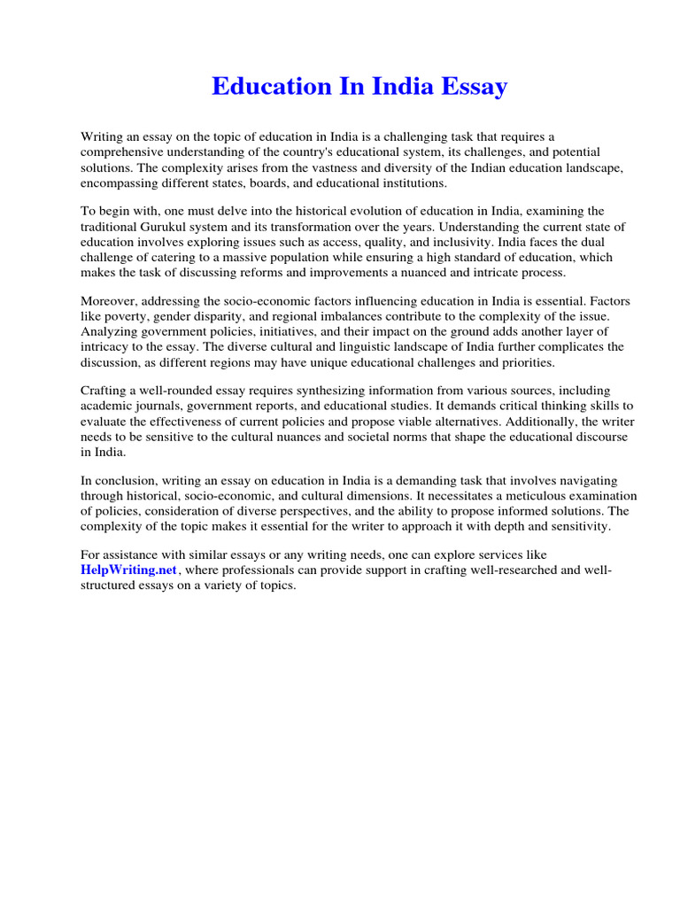 Education in India Essay | PDF | Surrogacy