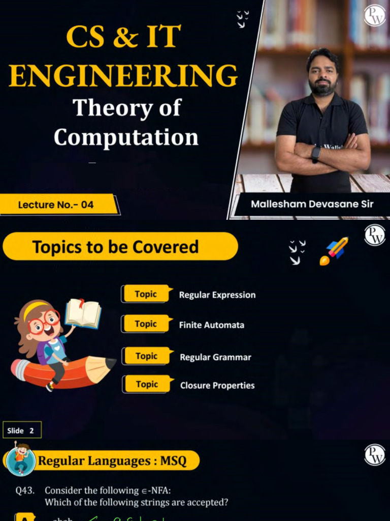 Theory of Computation 04 - Class Notes | PDF