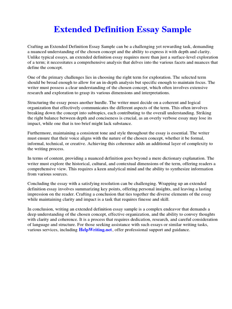 Extended Definition Essay Sample | PDF | Jurisdiction | State Court ...