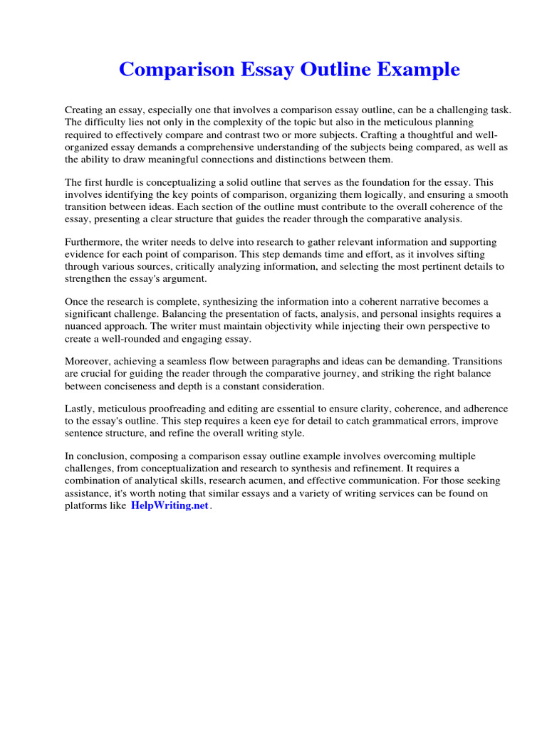 Comparison Essay Outline Example | PDF | Cloning | Dna