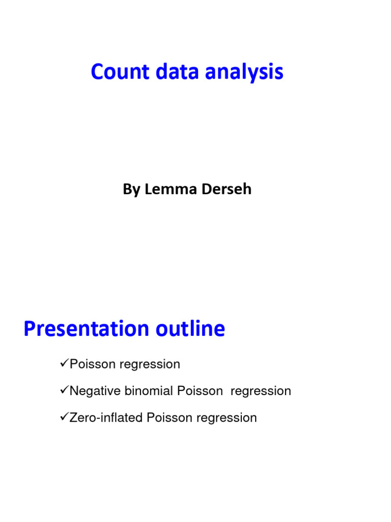 Shorten - Count Data Analysis | PDF | Teaching Mathematics | Poisson Distribution