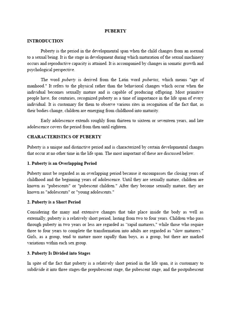1 Puberty | PDF | Puberty | Menstrual Cycle