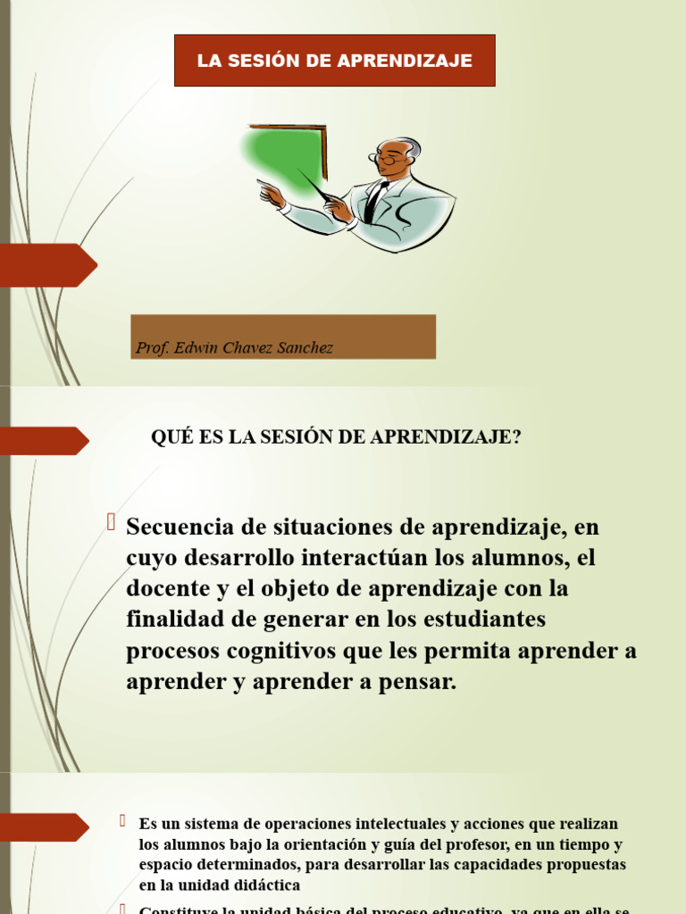 La Sesion de Aprendizaje | PDF | Aprendizaje | Maestros