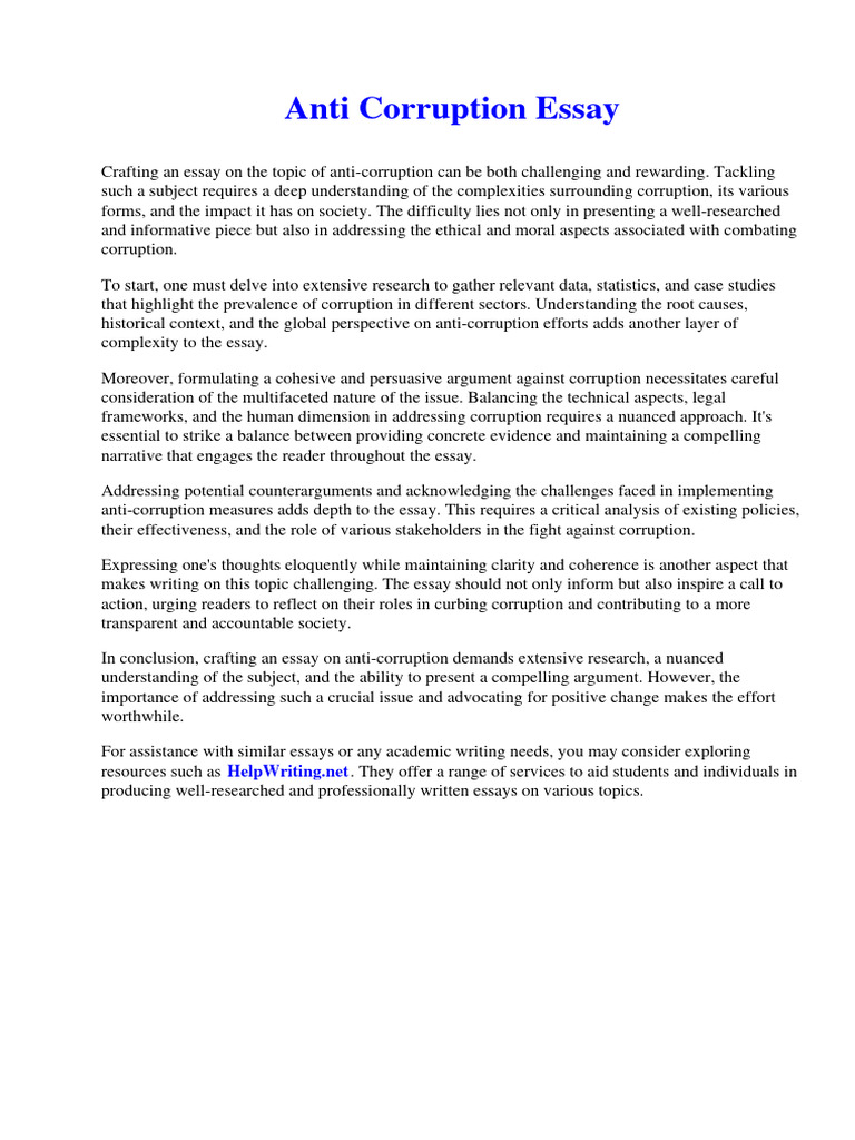 Anti Corruption Essay | PDF | Geographic Information System | Motorola