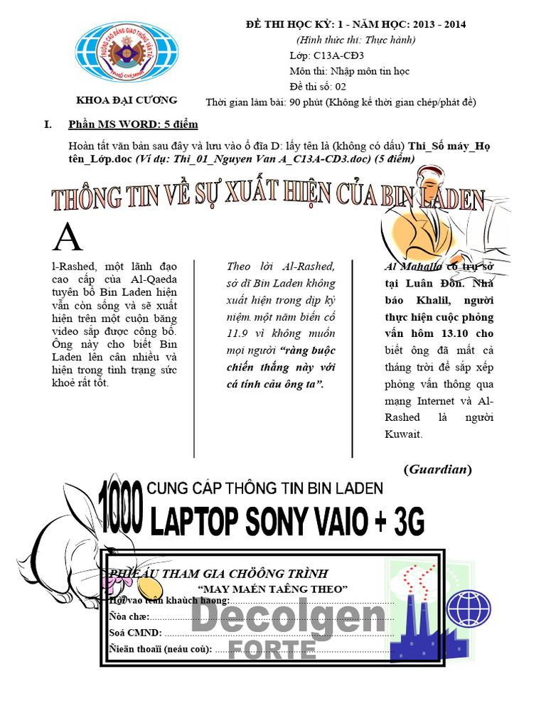 De Thi 2 (NMTH) | PDF