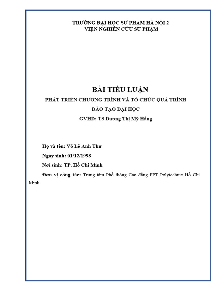 Tieu Luan 5 - Phat Trien Chuong Trinh | PDF