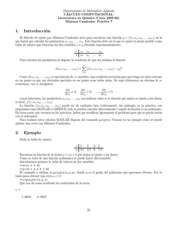 Cálculo del Error Cuadrático Medio | PDF | Enseñanza de matemática ...